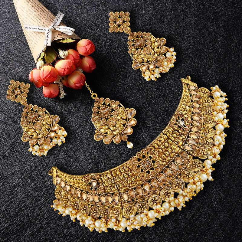 Gold cubic zirconia jewellery - Mansiyaorange - 3439283