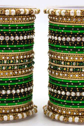 Green Bangles & Bracelets - Buy Green Bangles & Bracelets Set for Wedding