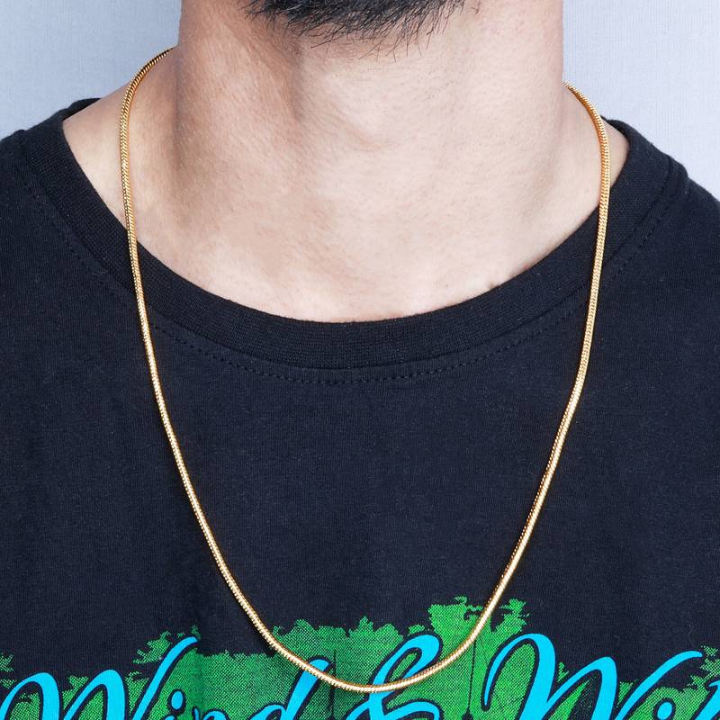 Silver Shine Gold Plated Trendy Snake Chain Necklace Jewellery For Men ...