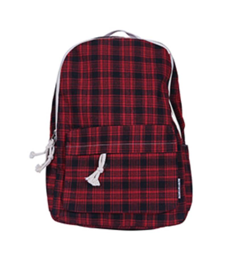 Red & Check School Bag School Backpack Bag - JazzKart - 3464538