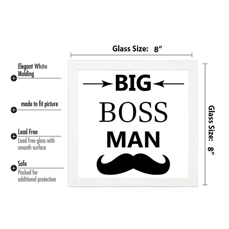 Big Boss Man Typography White Framed Wall Hanging Art Print for Office ...