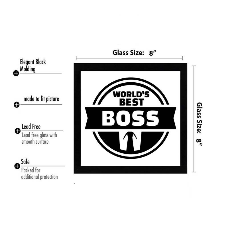 World's Best Boss Typography Black Framed Wall Hanging Art Print for ...