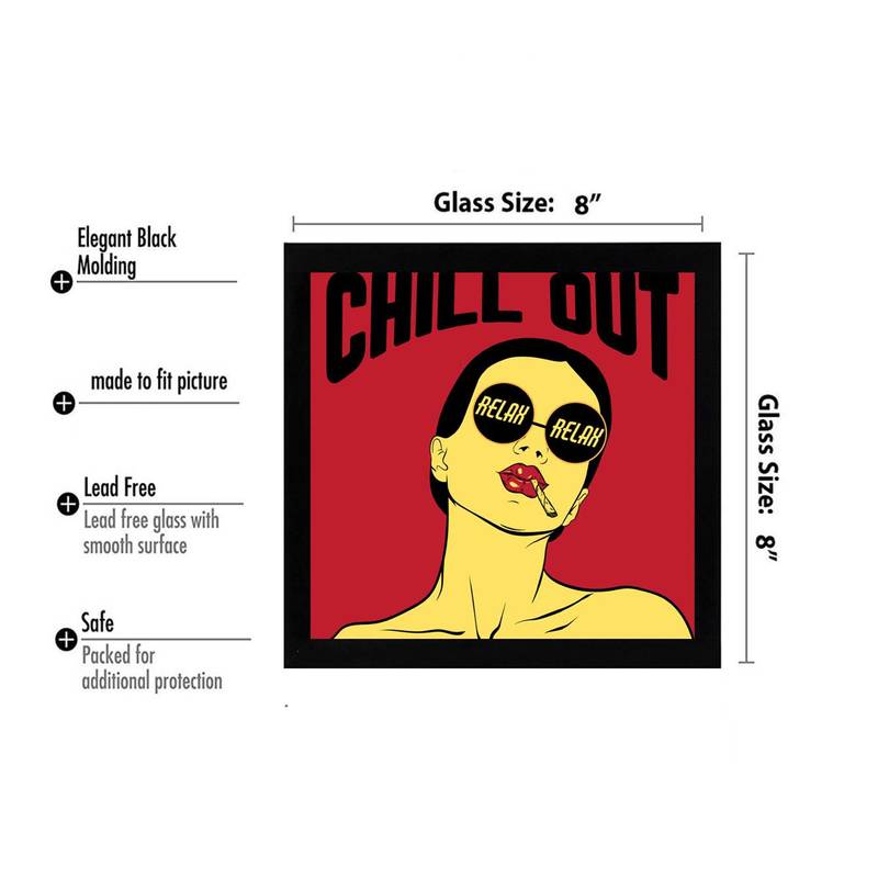 Chill out Pop Art Black Framed Wall Hanging Art Print for Office Home ...