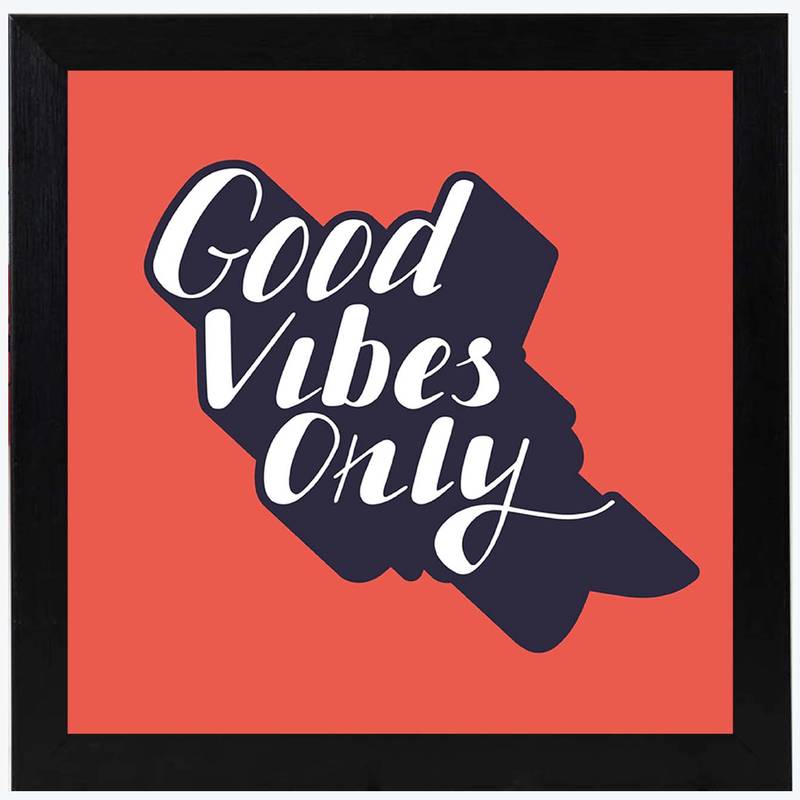 Good Vibes only Office Black Framed Wall Hanging Art Print for Office ...