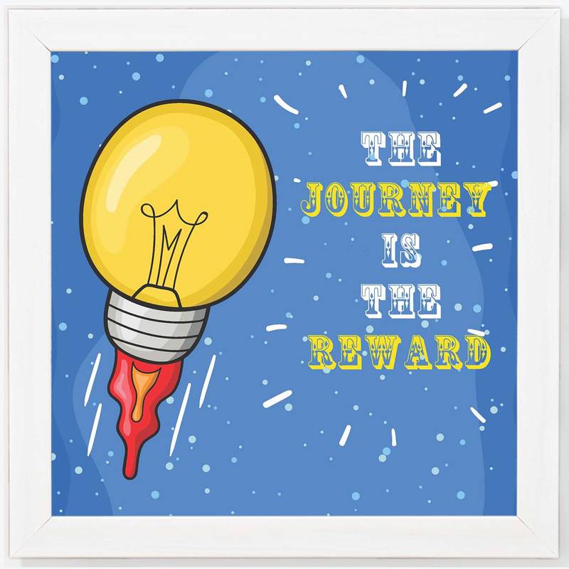 The Journey is the Reward Motivational White Framed Wall Hanging Art ...