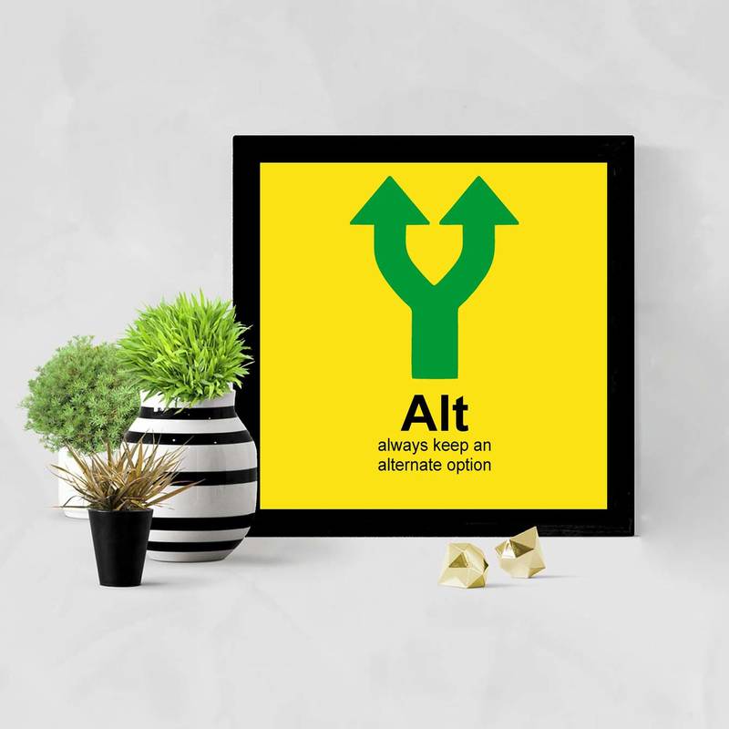 Alt Motivational Black Framed Wall Hanging Art Print for Office Home ...