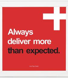 Always Deliver More than Expected Motivational White Framed Wall ...