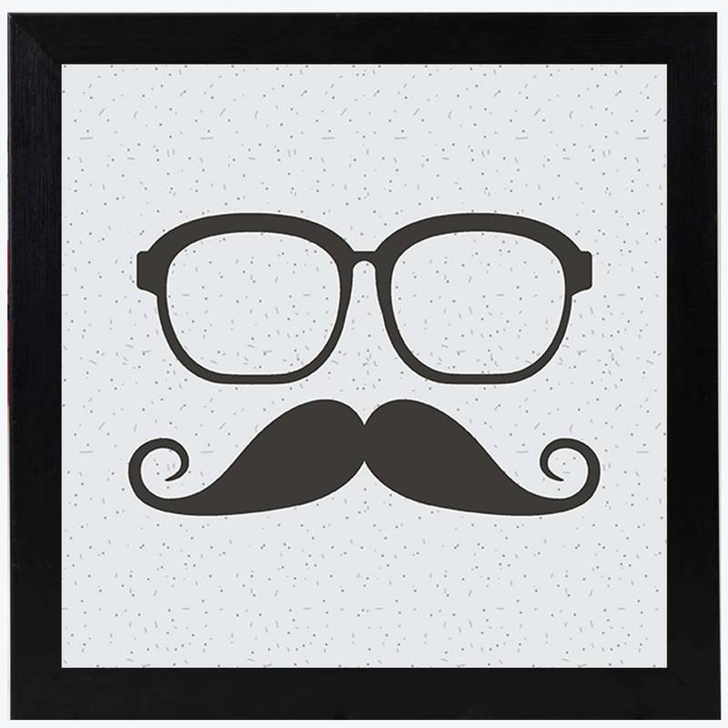 Moustache Humour Black Framed Wall Hanging Art Print for Office Home ...