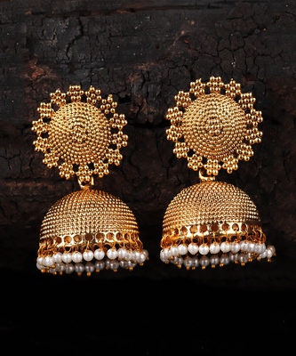 Gold Plated Jhumkas - Classiques - 3033651
