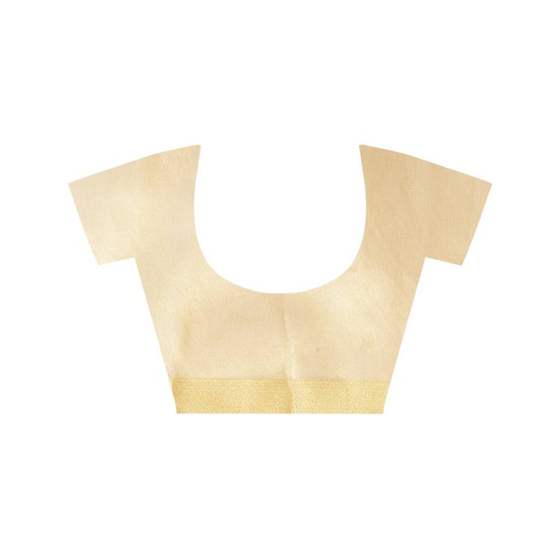 Silver plain tissue saree with blouse - KATTANZ - 3479806