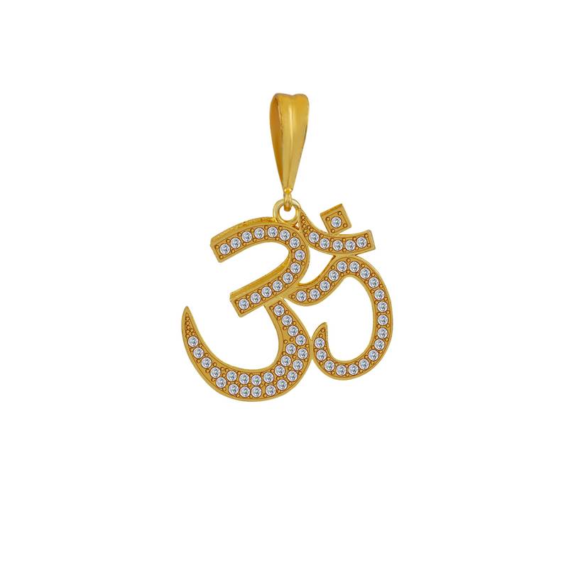 SILVER SHINE Gold Plated Classic designer Pendant Locket Diamond OM ...