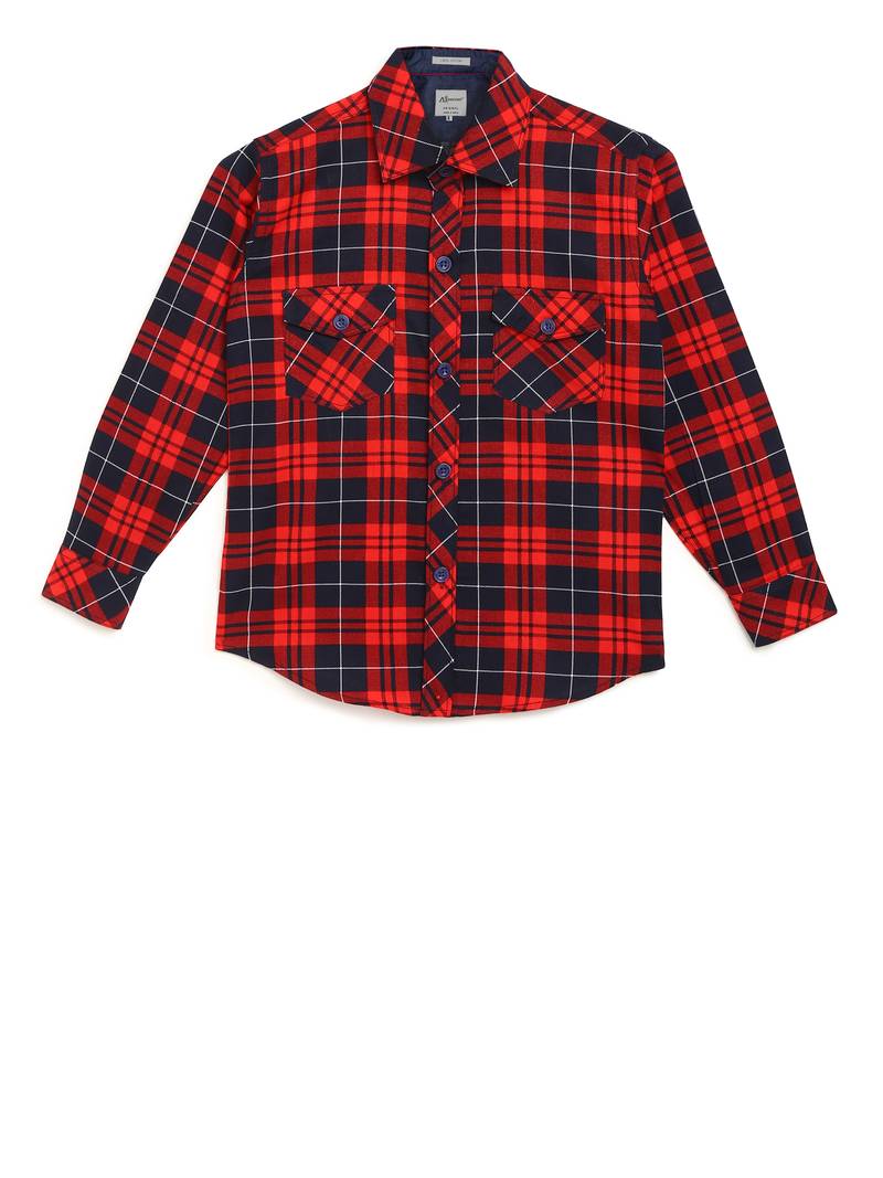 Red plain cotton kids-tops - AJ Dezines - 3484275