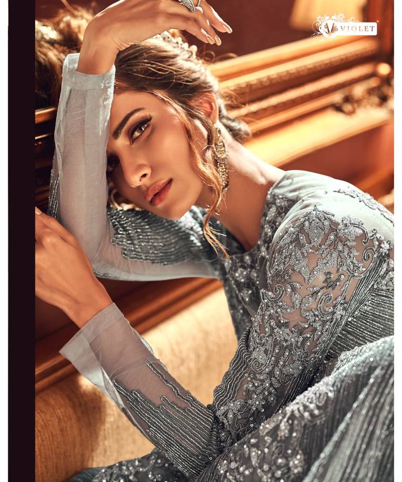 Embroidered With Stone Work Net Gown for Women Semi-Stitched - Shree ...