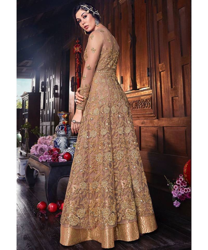 Embroidered With Stone Work Net Gown for Women Semi-Stitched - Shree ...