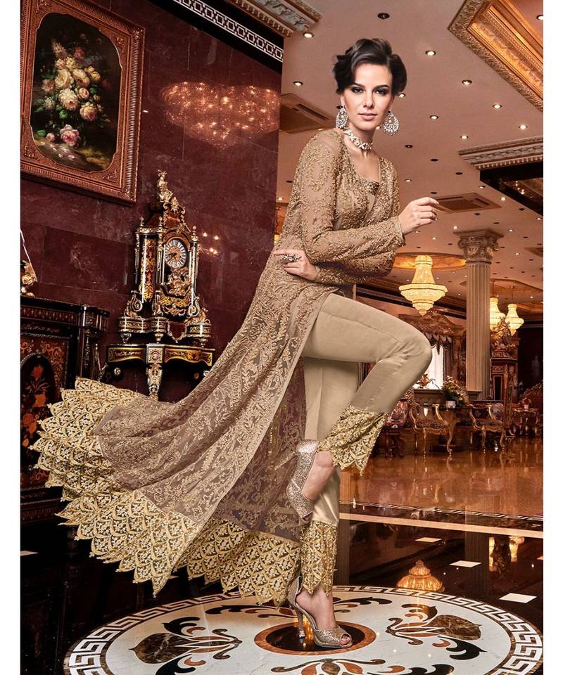Embroidered With Stone Work Net Gown for Women Semi-Stitched - Shree ...
