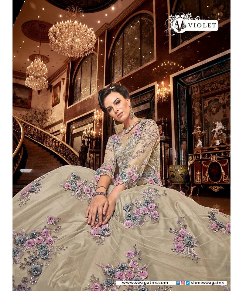 Embroidered With Stone Work Net Gown for Women Semi-Stitched - Shree ...