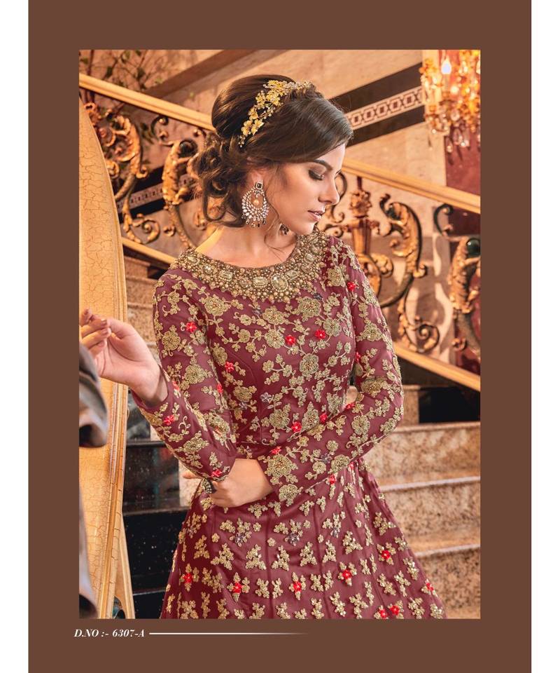 Embroidered With Stone Work Net Gown for Women Semi-Stitched - Shree ...