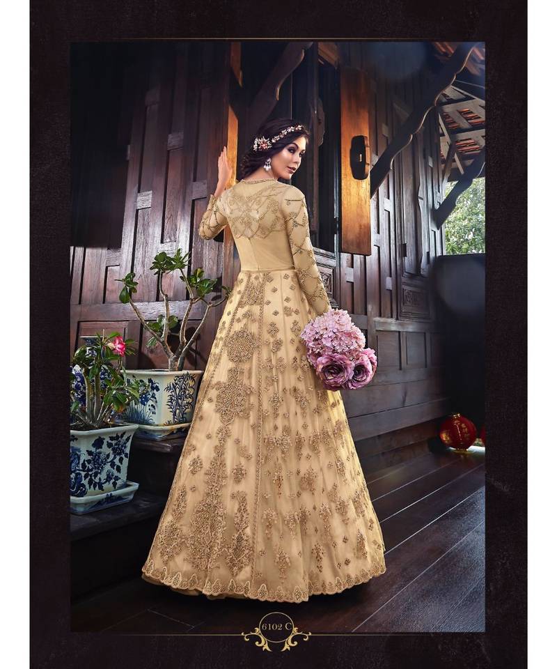 Embroidered With Stone Work Net Gown for Women Semi-Stitched - Shree ...
