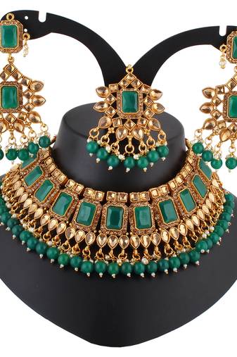 Green Jewellery – Buy Green Colour Jewellery Sets Online For Women @ Mirraw
