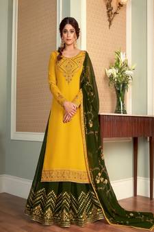 Semi-Stitched Suits Designs - Buy Semi Stitched Salwar Suits Online India