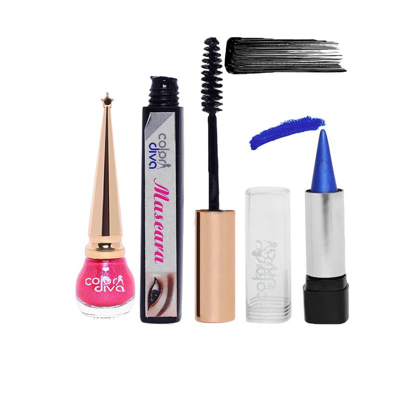 Bonsai Dark Pink Eyeliner TR Blue Kajal SQR Black Mascara & 9 Shades ...