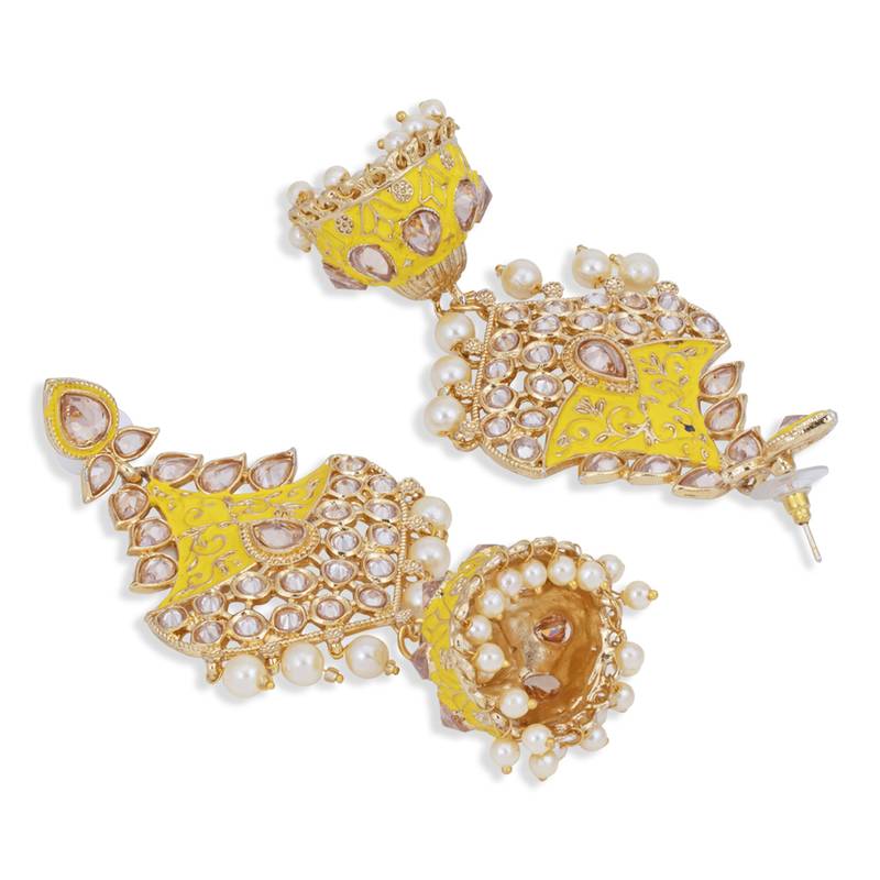 Yellow pearl earrings - Sukkhi Fashion Jewellery - 3514004