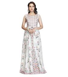 Off-white printed cotton long-kurtis - BLOCKMODA - 3531102
