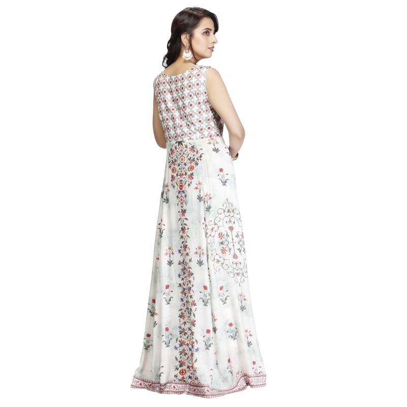 Off-white printed cotton long-kurtis - BLOCKMODA - 3531102