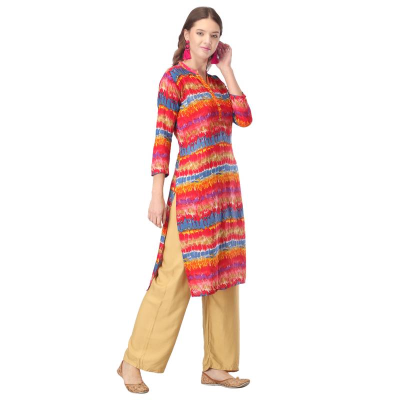 Multicolor printed cotton cotton-kurtis - Auriglam - 3531654