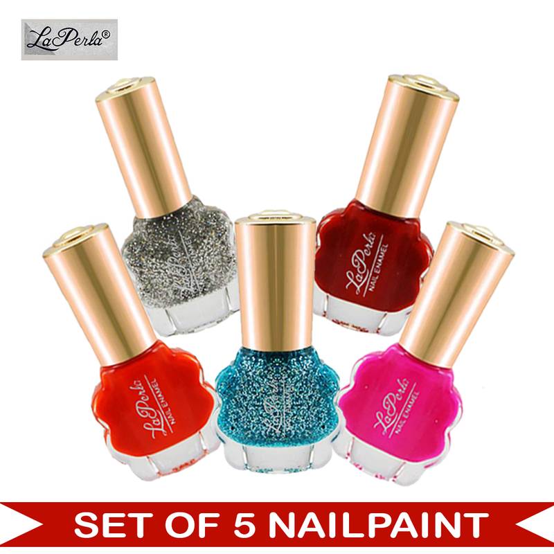 La Perla (LP NPCMB5 5849) CH Flower Multicolor Nail Paint (Set of 5 ...