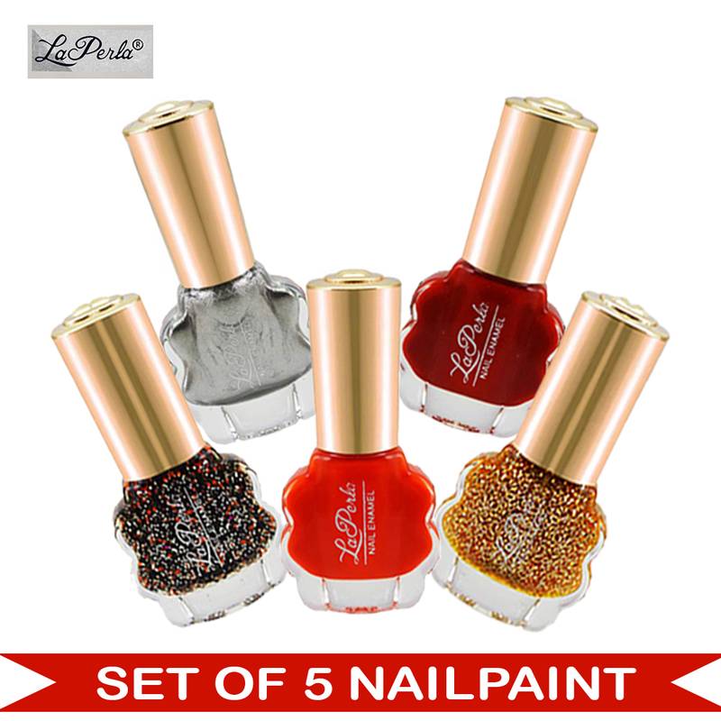 La Perla (LP NPCMB5 5916) CH Flower Multicolor Nail Paint (Set of 5 ...