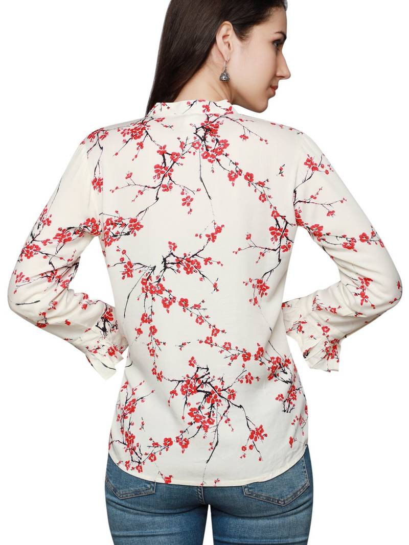 Red printed viscose rayon party-tops - Artena - 3536465