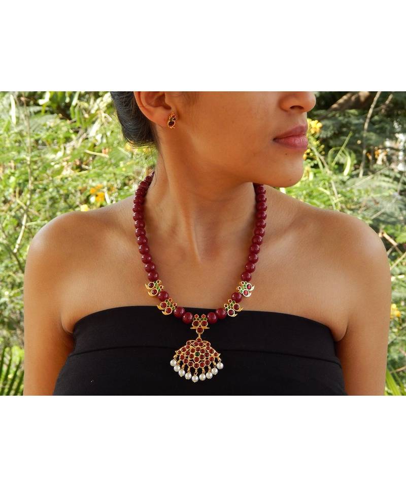 Maroon necklace-sets - Nishna Designs - 3540133