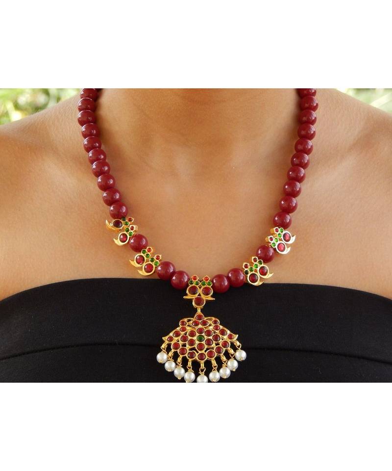 Maroon necklace-sets - Nishna Designs - 3540133
