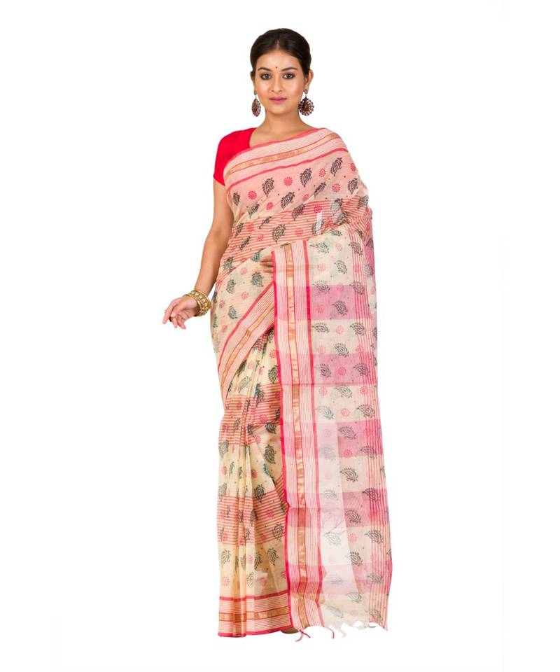 white cotton handloom sarees - RAJ SAREE HOUSE - 3546410