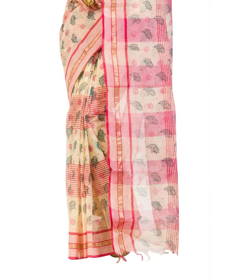white cotton handloom sarees - RAJ SAREE HOUSE - 3546410