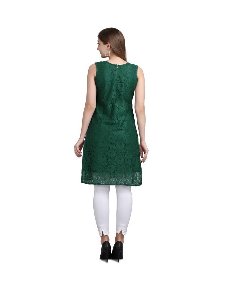 Wedani Women Green polyester A-line Dress - Wedani - 3550752