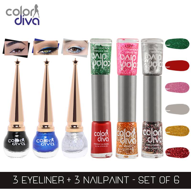 Color Diva (CD-BSI-NPELCMB06-228) Dual (2 in 1) Multicolor Nail Paint ...