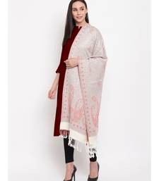 white Off White Viscose Woven Stole - HK Colours of Fashion - 3558027