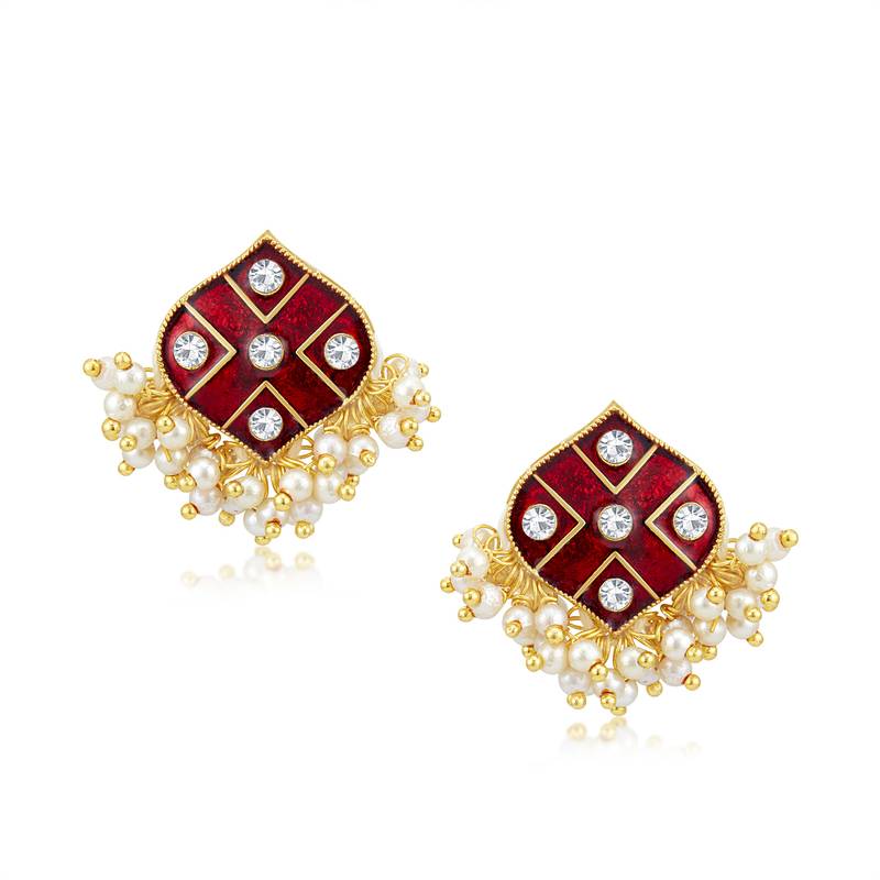 Maroon pearl necklace sets - Sukkhi Fashion Jewellery - 3558128
