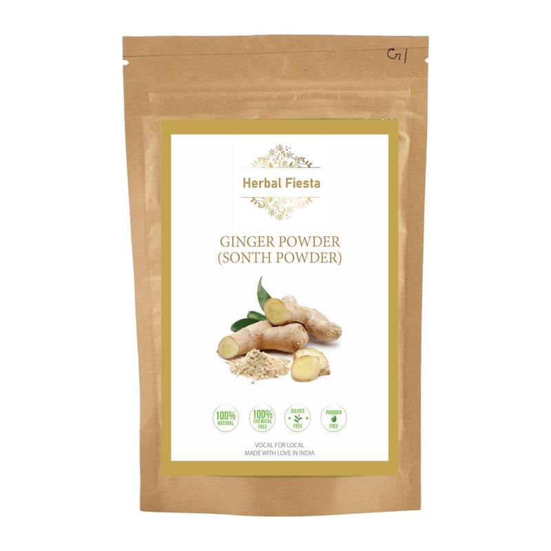 Herbal Fiesta Ginger (Sonth) Powder 100 gm - Naturecave - 3563002