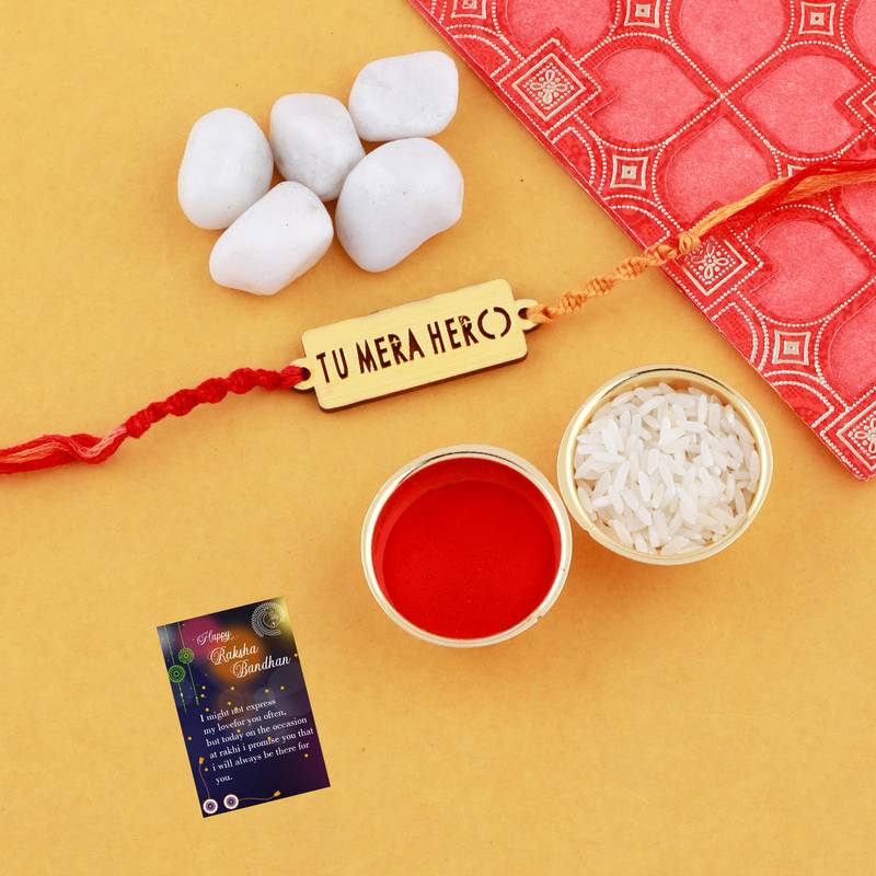 Rakhi Rudraksh Shiv Ji With Tu Mera Hero With Roli Chawal And Greeting ...