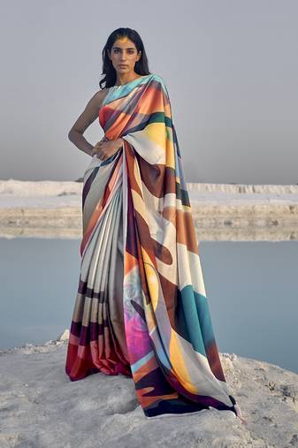 Buy Pure Satin Sarees in Best Design at Mirraw