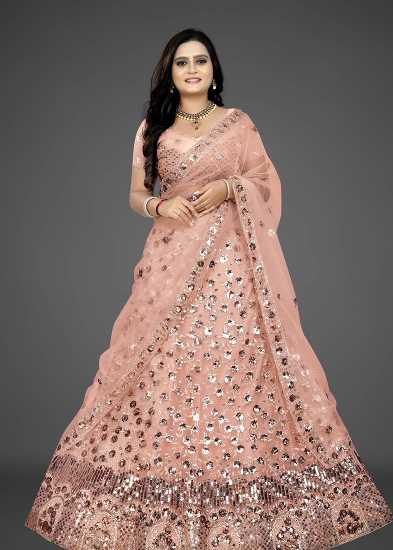 Chiku Color Net Bridal Lehenga Choli - SIROKI - 3608956