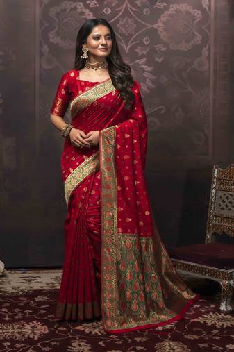 Red Sarees - Buy Designer Red Color Saree online @ Best Prices