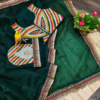 New Super Trending Designer Saree WORK Embroidery sequence With Dori ...