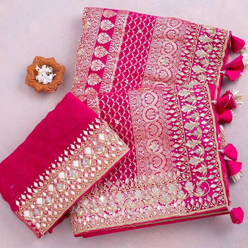 New Super Trending Designer Saree Collection havy sequence and gota ...