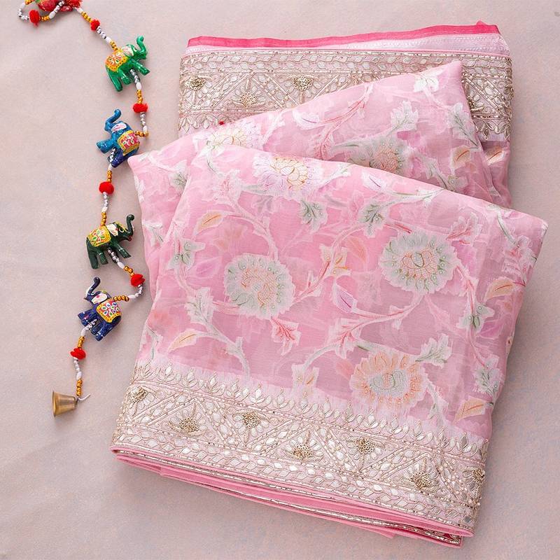 New Super Trending Designer Saree Collection havy sequence and gota ...