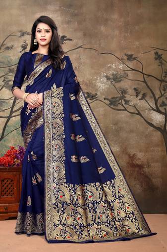 Blue Saree: Buy Latest Designer Blue Sarees Online at Best Price