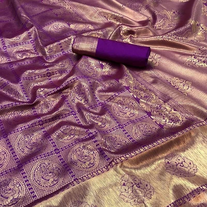 The Beautiful Elephant & Peacock Designs All Over Saree. This Festive ...